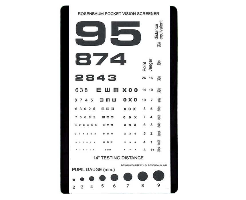 Printable Eye Chart Pocket Size Eye Chart Printable